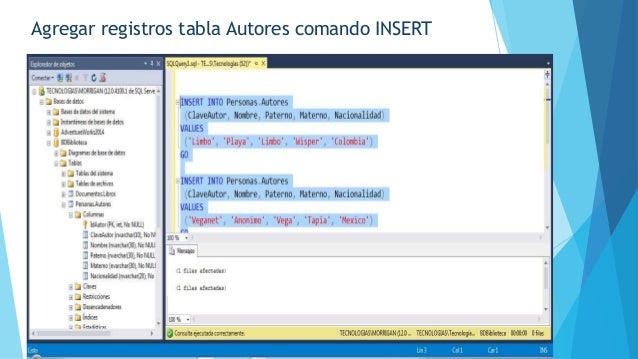 Uso De Comandos Insert Update Y Delete En Sql Server
