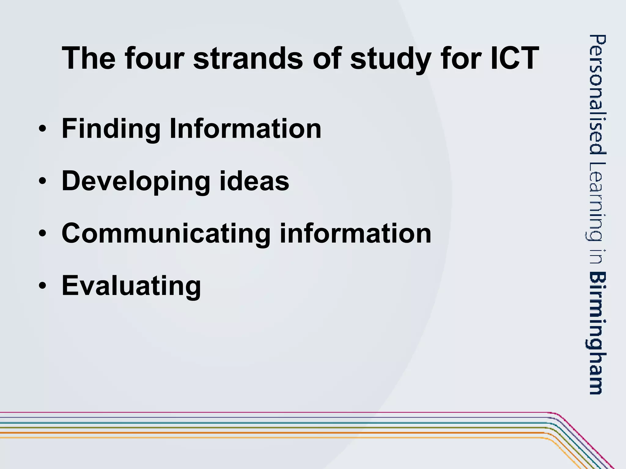 Updating Ict Schemes 4 Strands Of Ict | PPT