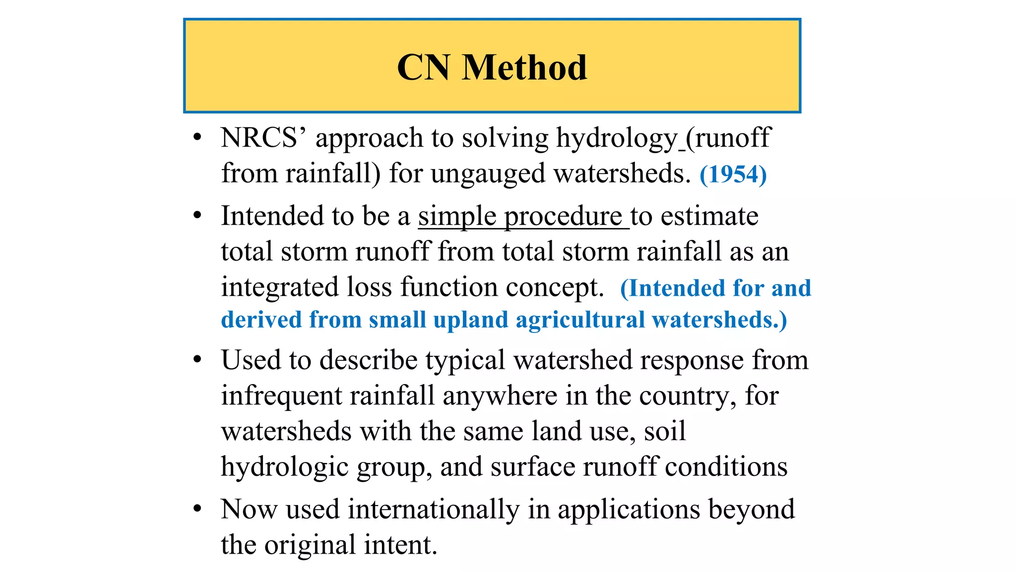Updating the curve number method for rainfall runoff estimation | PPTX