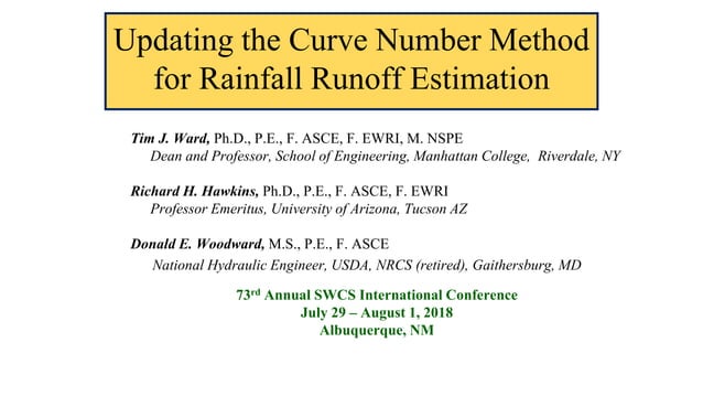 Updating the curve number method for rainfall runoff estimation | PPTX