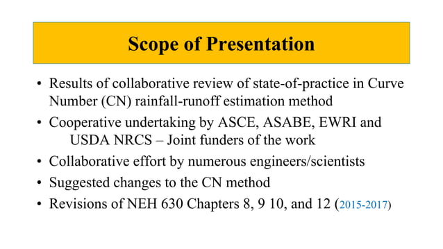 Updating the curve number method for rainfall runoff estimation | PPTX