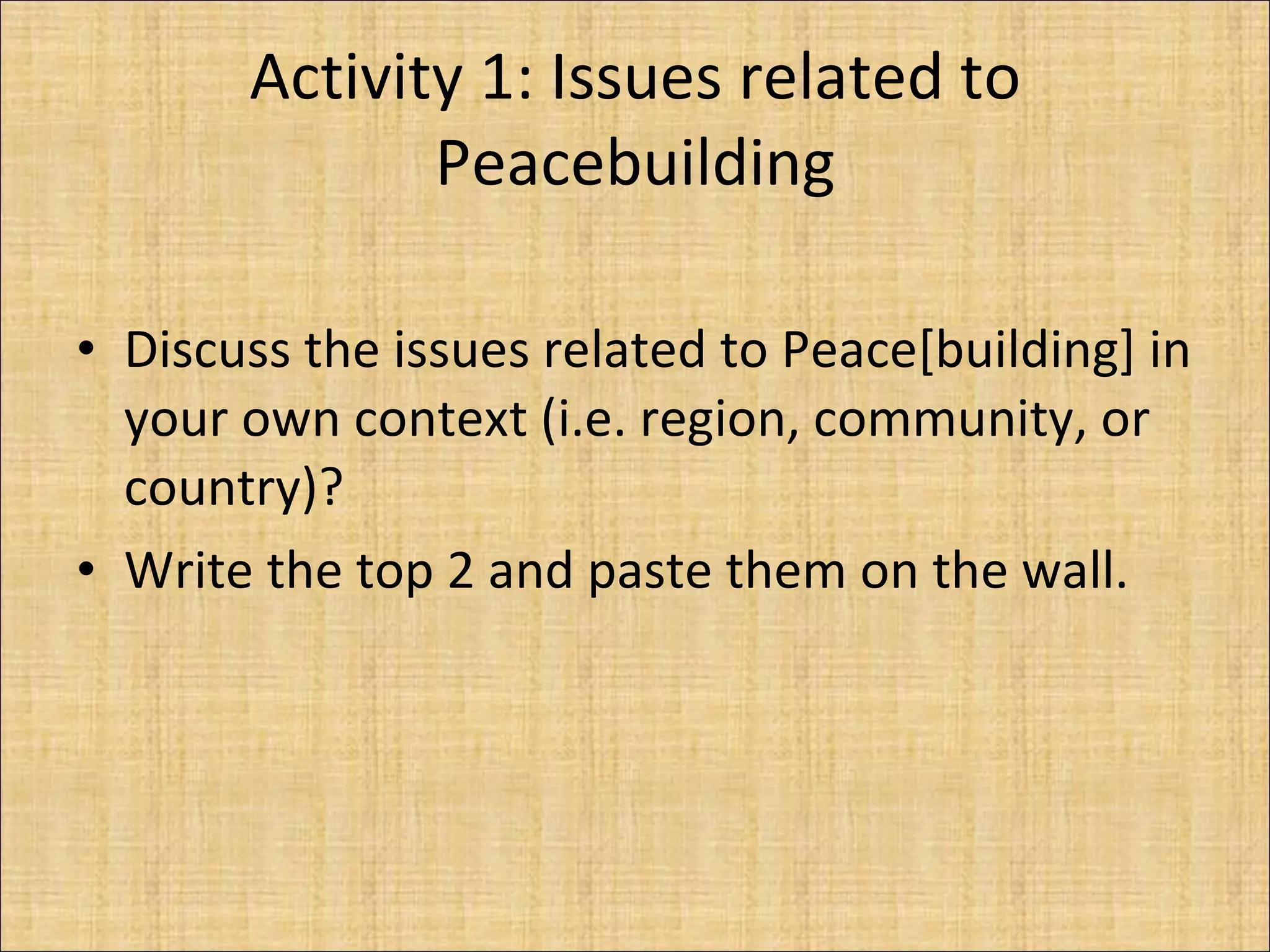 U peace presentation peacebuilding_slideshare | PPT