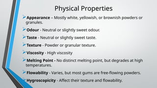 PECTIN, PECTIC SUBSTANCES AND FOOD GUMS | PPTX