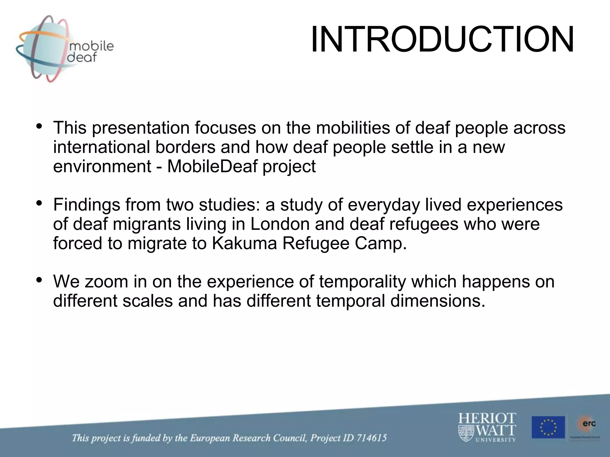 Deaf people on the move: Temporal dimensions | PPTX