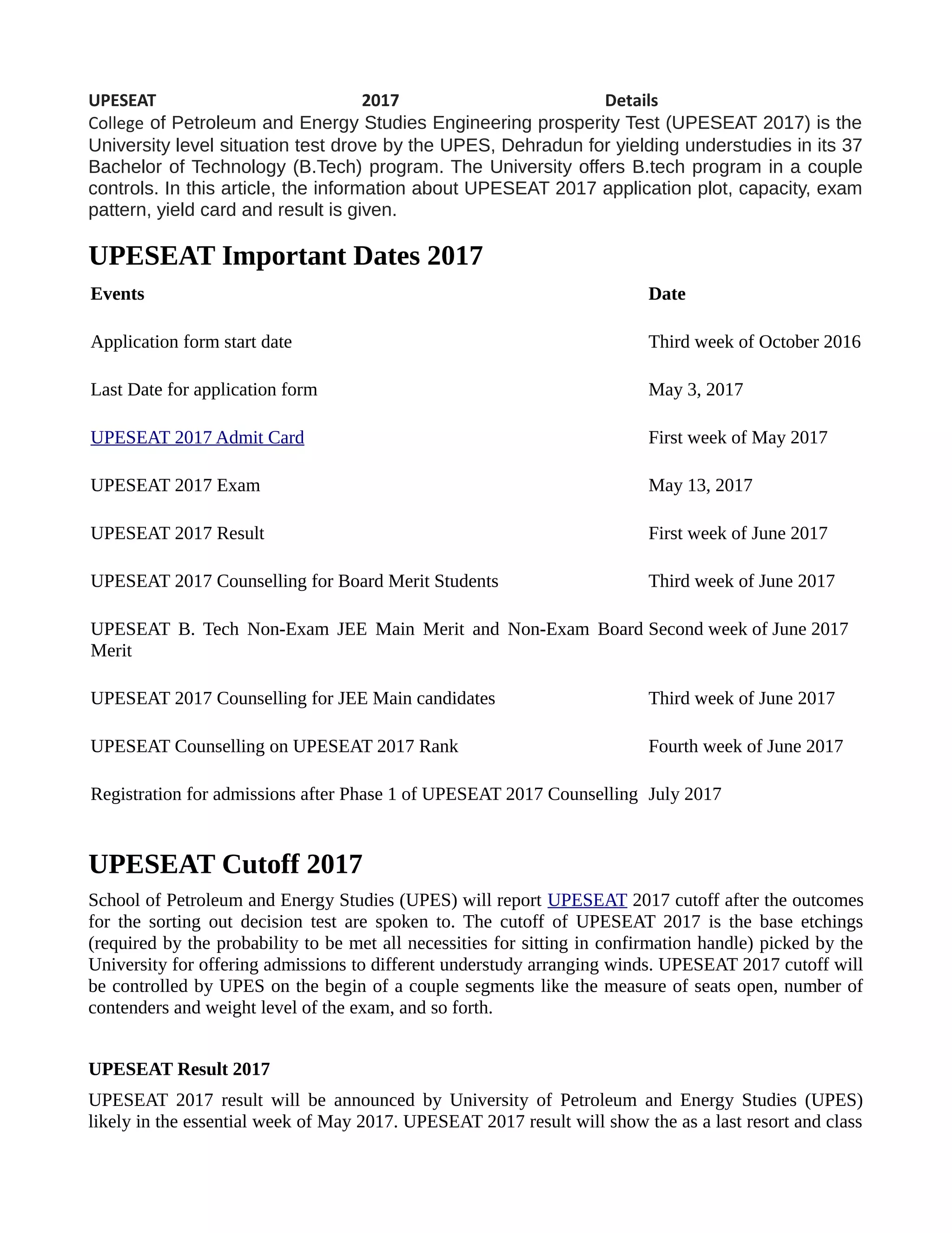 Upeseat 2017 details | ODT | Educational Assessment | Education