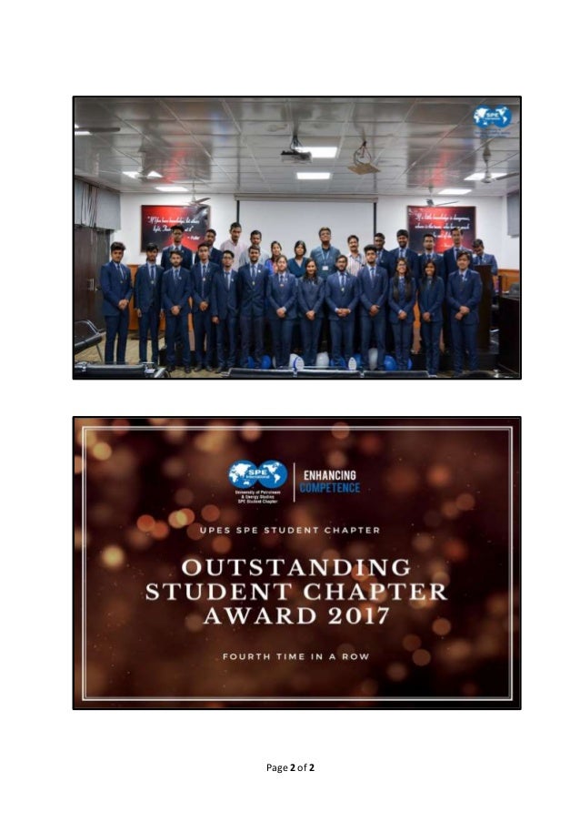 UPES SPE Student Chapter wins the Outstanding Chapter Award for the 4…