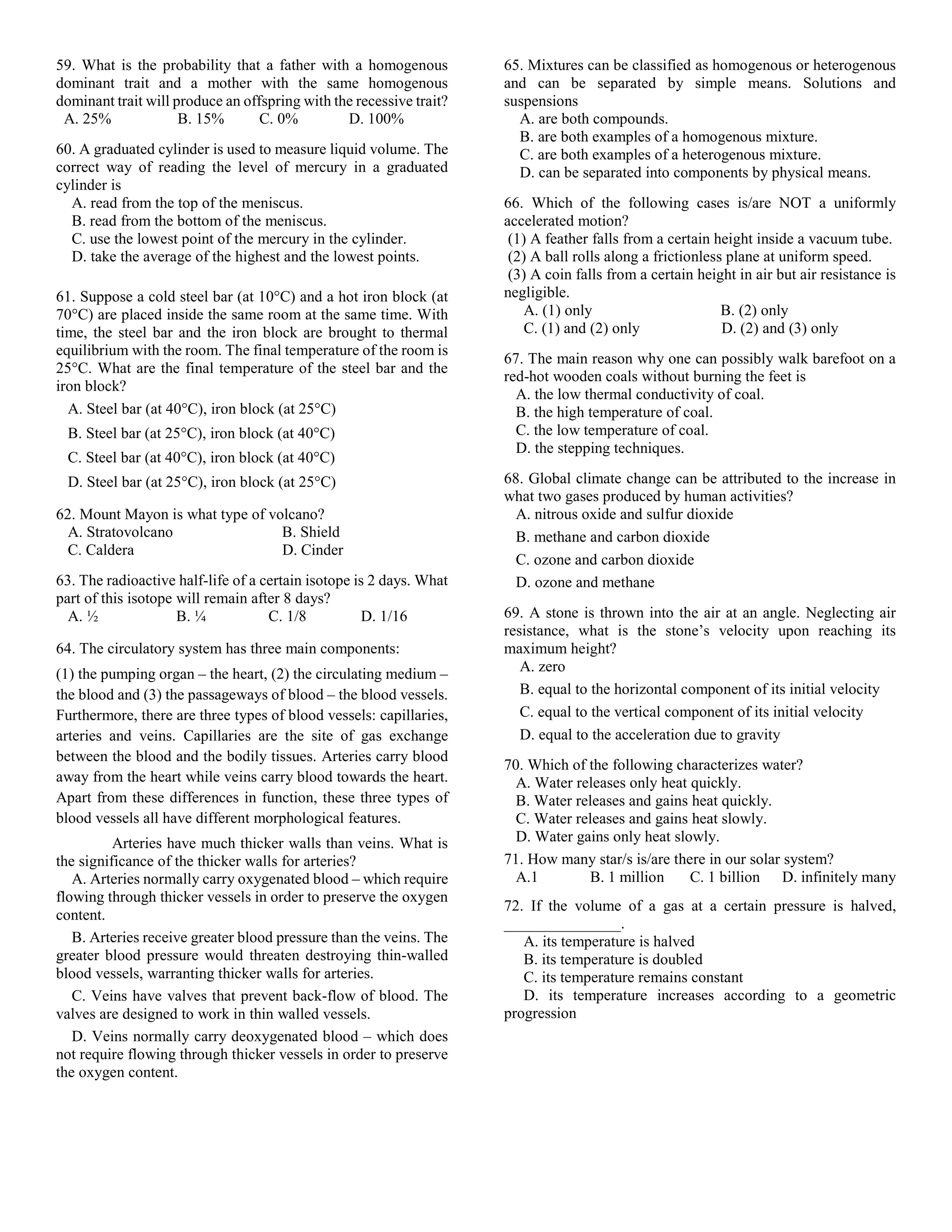 UPCAT Practice Examination | PDF