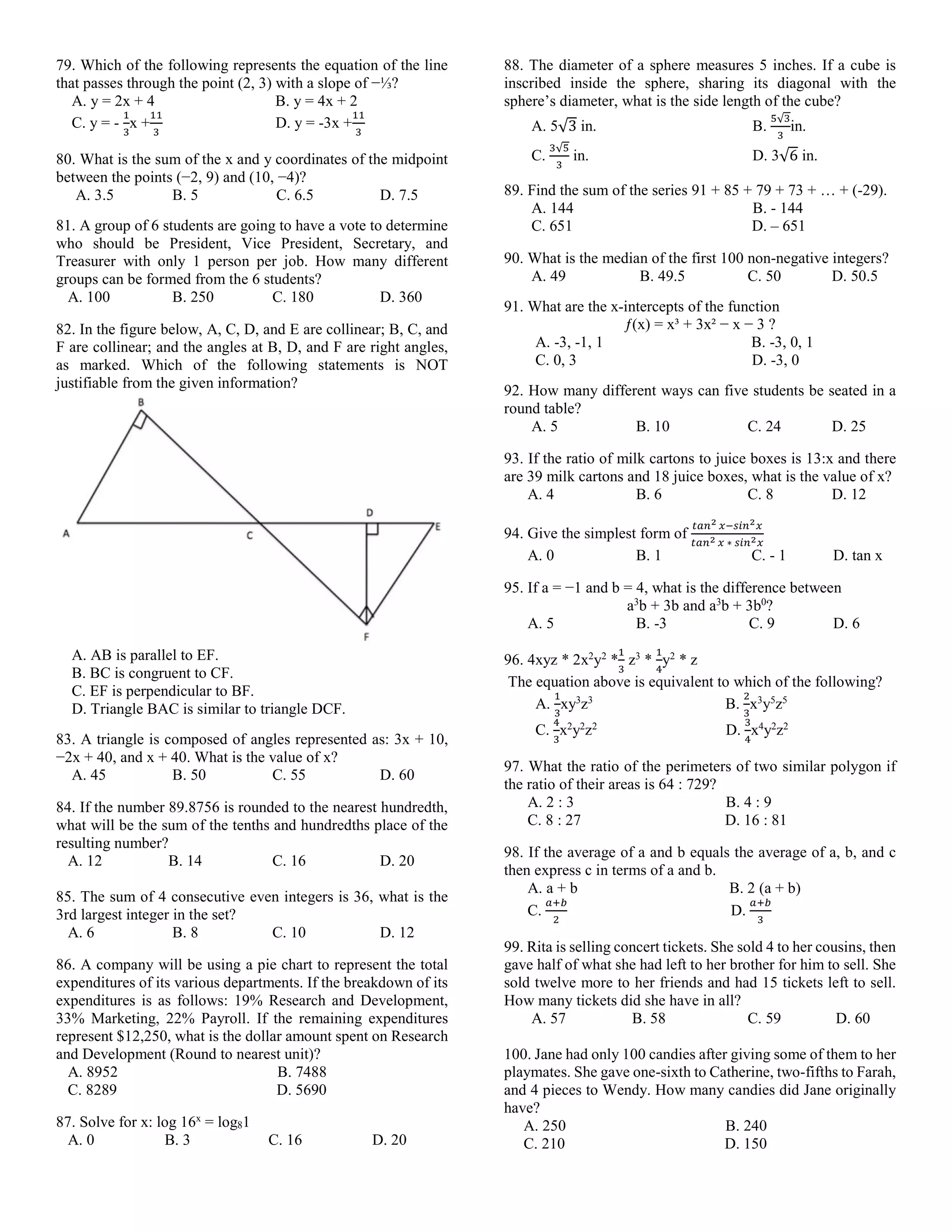 UPCAT Practice Examination | PDF
