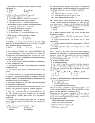 UPCAT Practice Examination | PDF