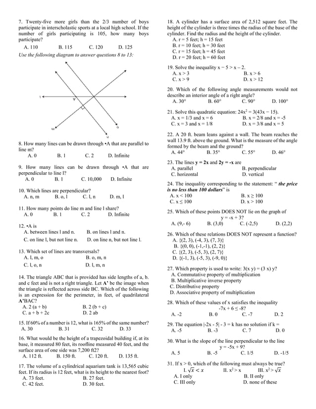 UPCAT Practice Examination | PDF