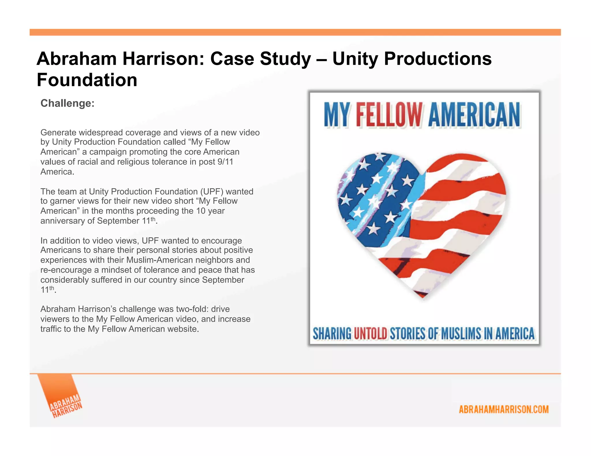 UPF "My Fellow American" Case Study | PDF
