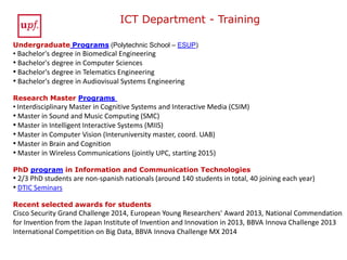 Department of Information and Communication Technologies (DTIC- UPF) in ...