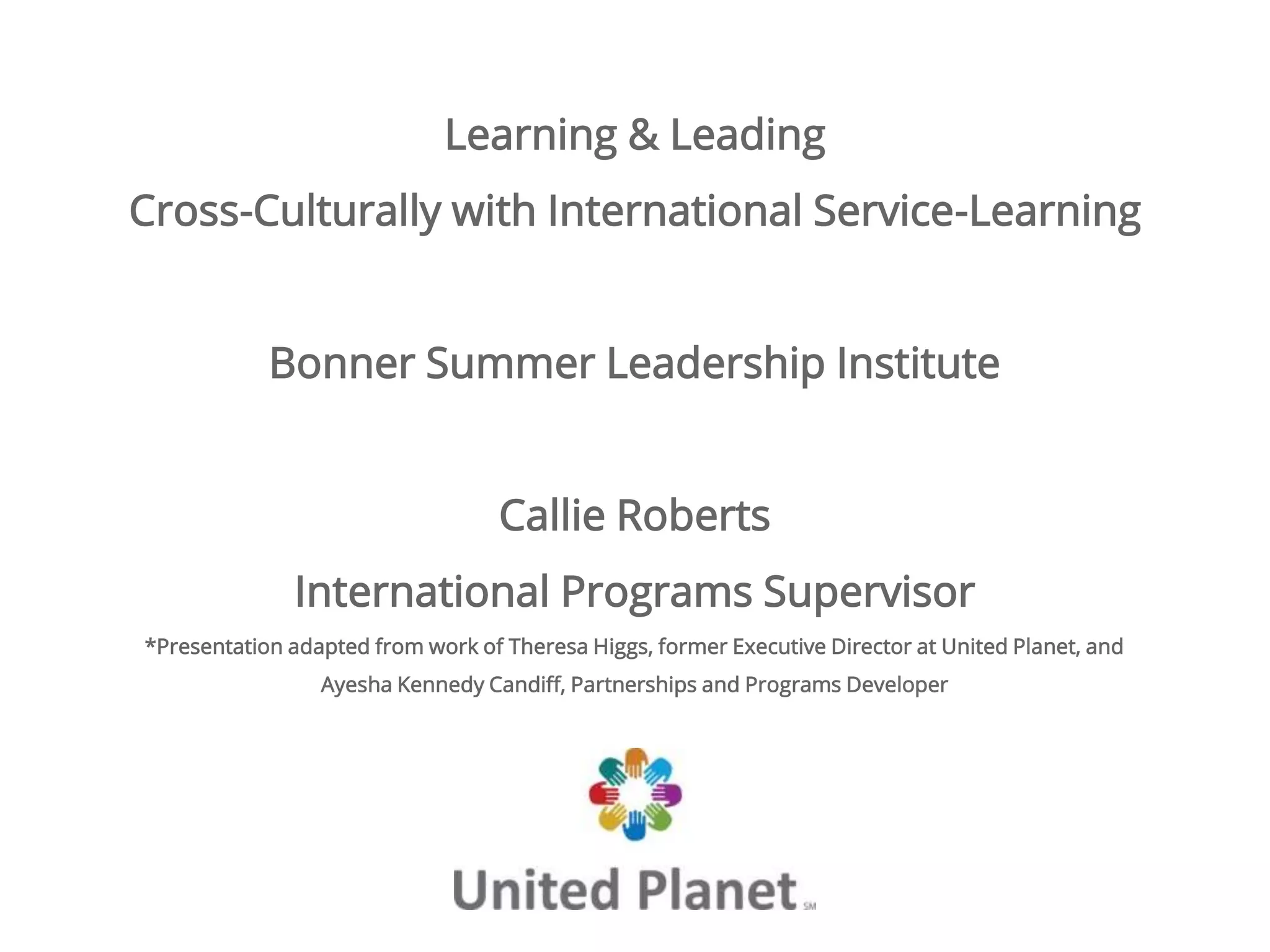 Learning & Leading Cross-Culturally with International Service Learning ...
