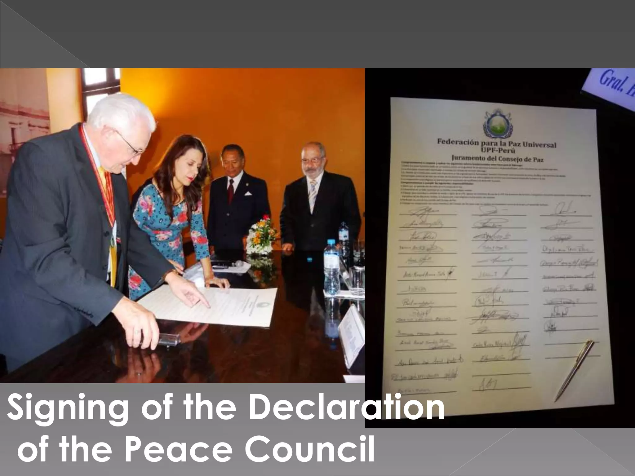 Upf peru human rights day and inauguration of peace council | PPTX