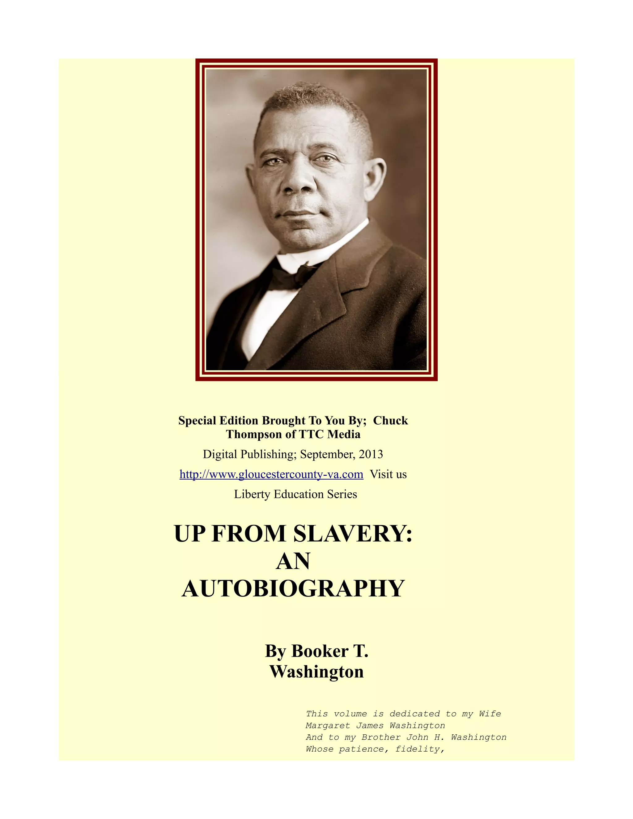 Up From Slavery - Booker T Washington | PDF