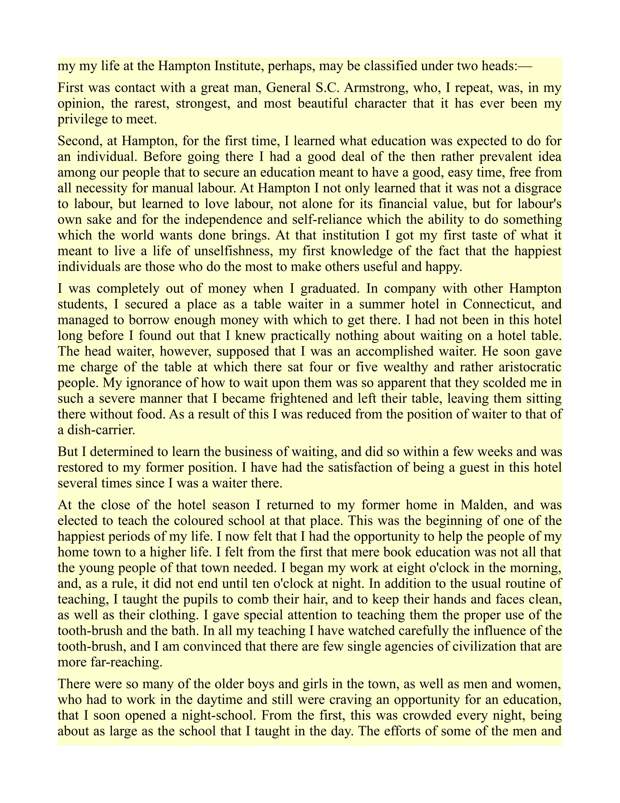 Up From Slavery - Booker T Washington | PDF