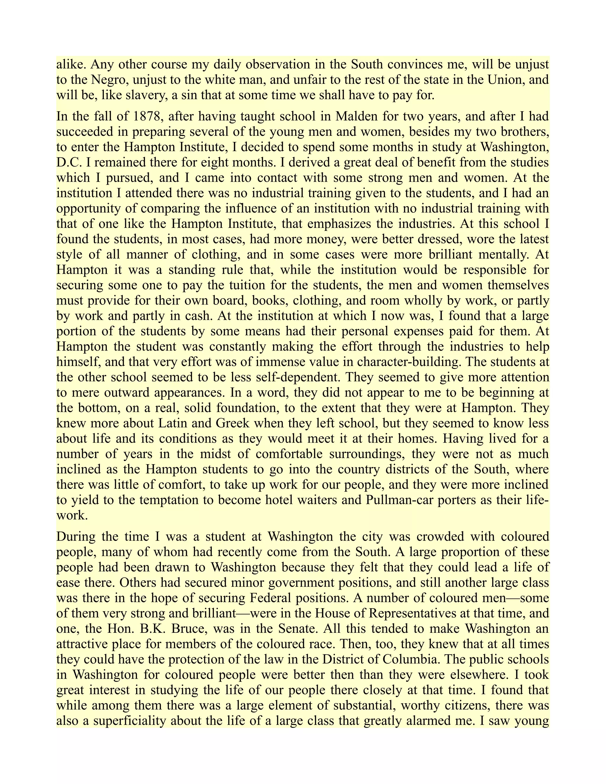 Up From Slavery - Booker T Washington | PDF