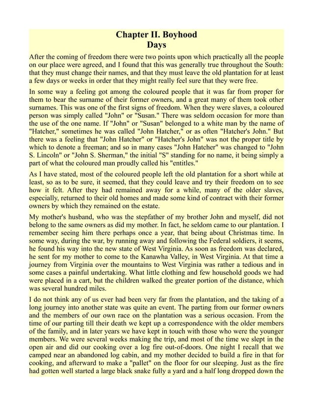 Up From Slavery - Booker T Washington | PDF