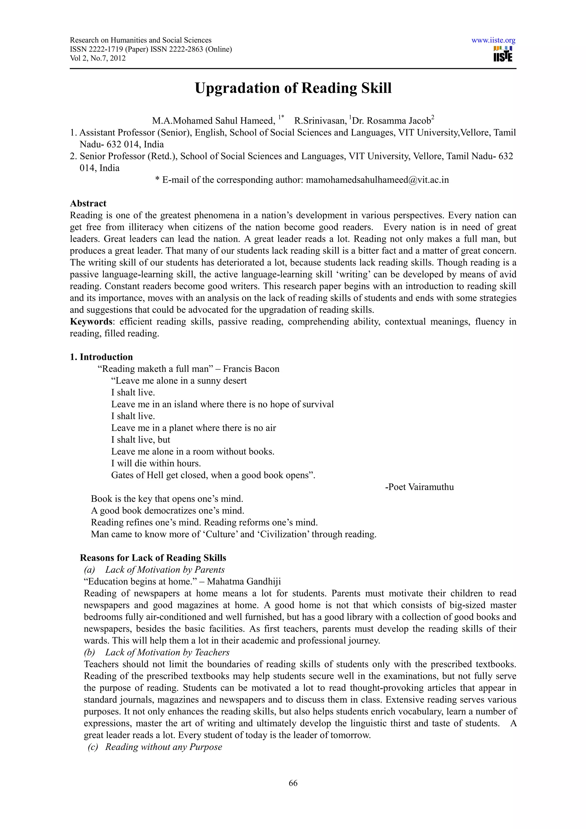 Upgradation of reading skill | PDF