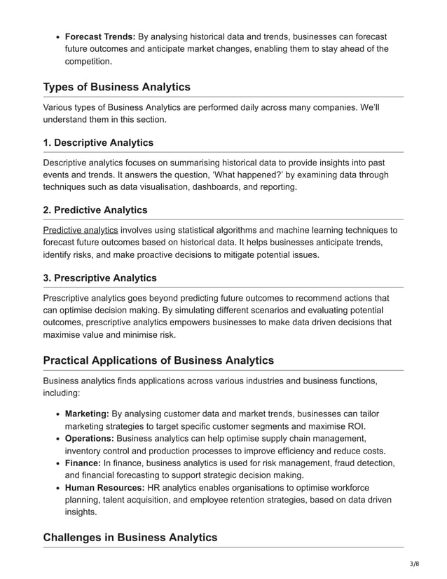 Understand the Basics of Business Analytics | PDF
