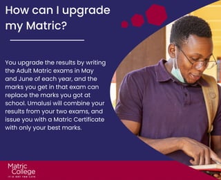Upgrade Matric – Amended Senior Certificate | PPT