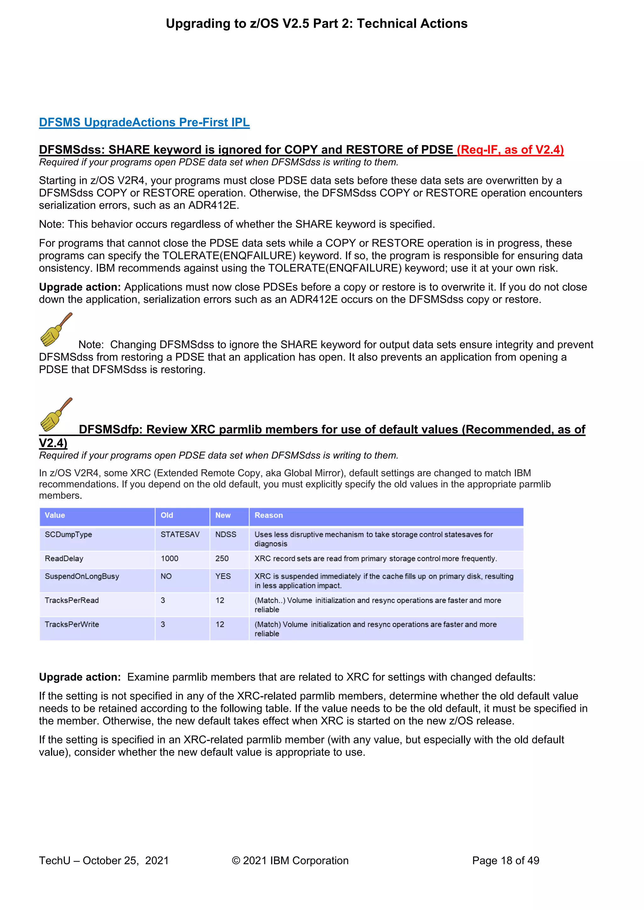 Upgrade to IBM z/OS V2.5 technical actions | PDF