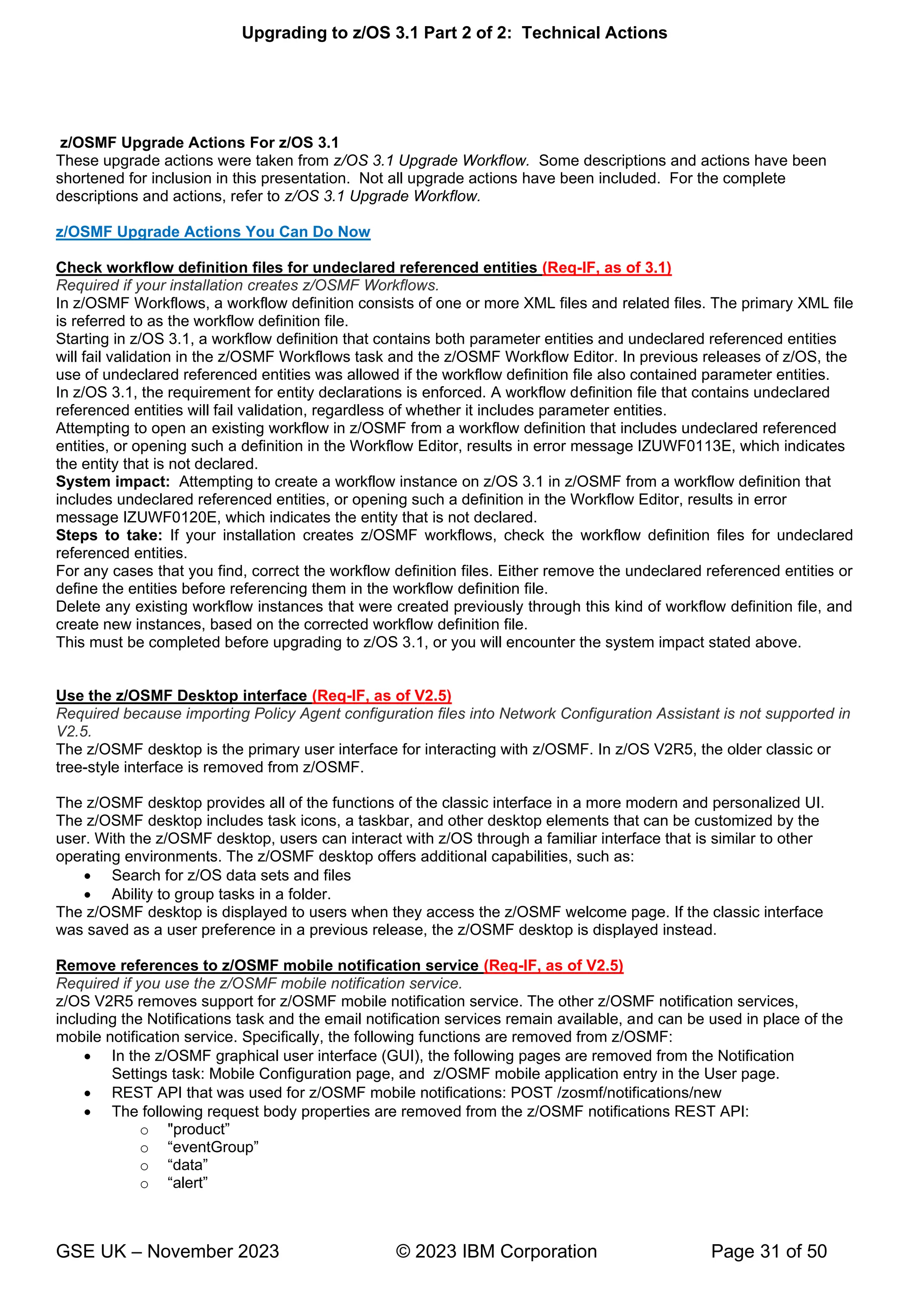 Upgrade to zOS 3.1 Tech Actions.pdf