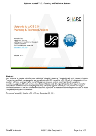 Upgrade to zOS V2.5 - Planning and Tech Actions.pdf