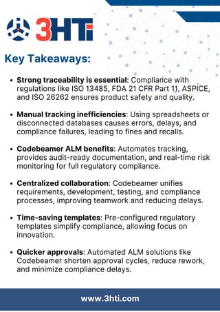 Upgrade Your Compliance and Traceability with Codebeamer ALM Solutions by 3HTi.pdf