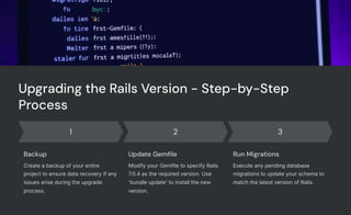 Upgrading Ruby on Rails to 7.0.4: A Comprehensive Guide | PPT