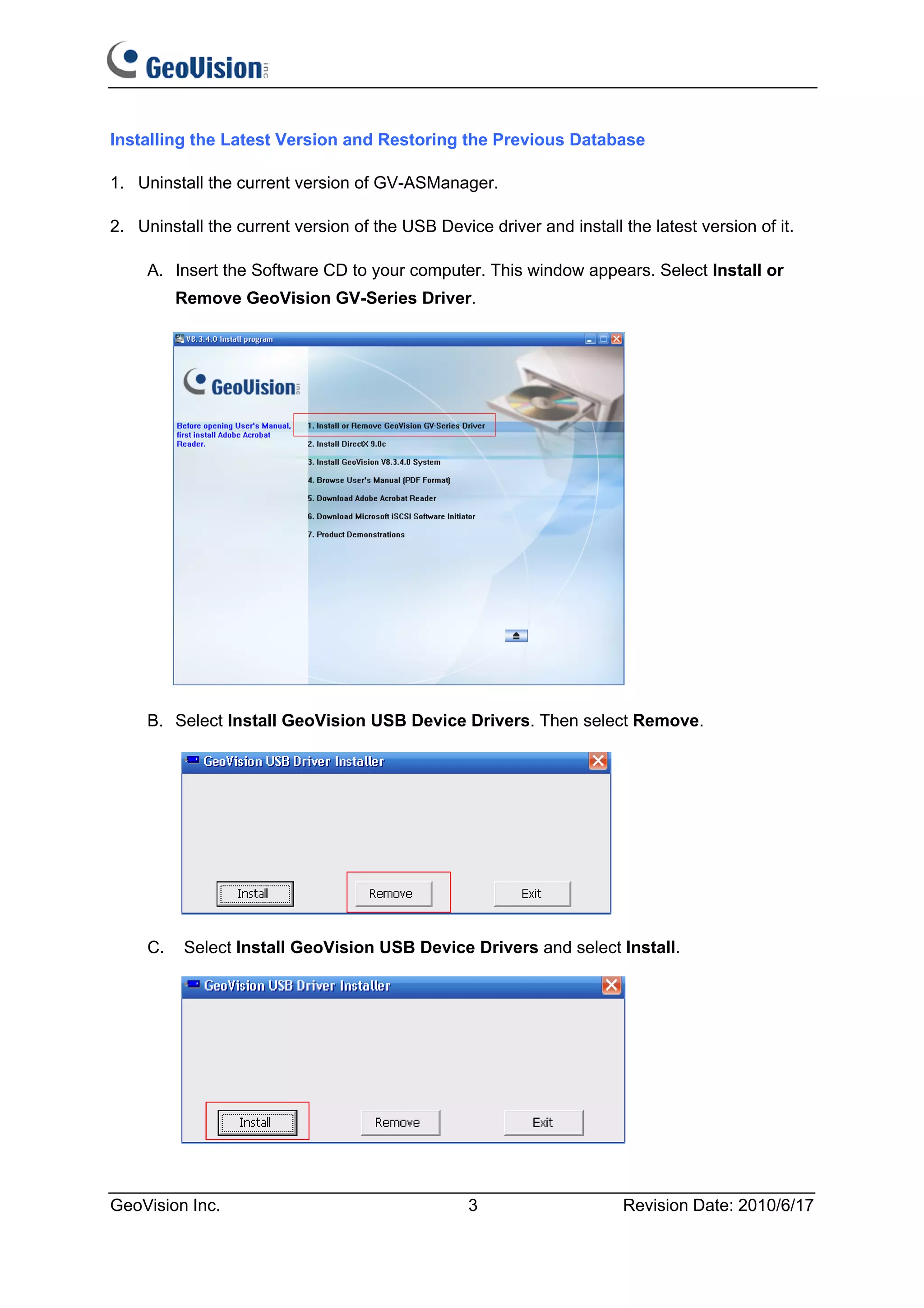 GeoVision : Access Control Solutions : How to : Upgrading AS Manager | PDF