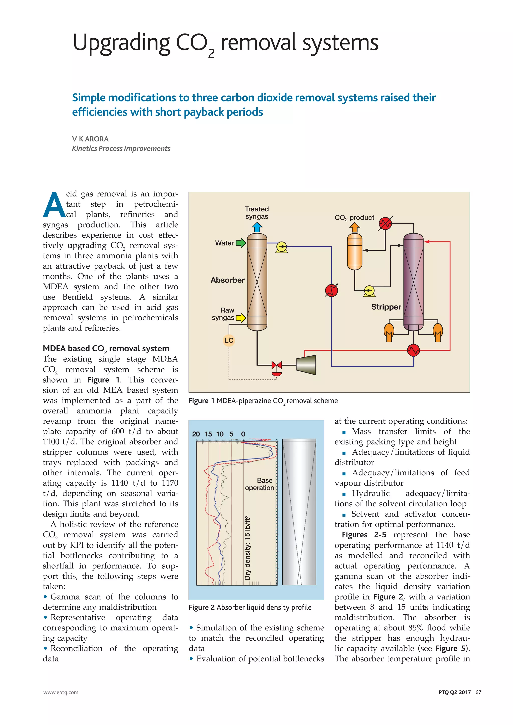 Upgrading co2 removal systems | PDF