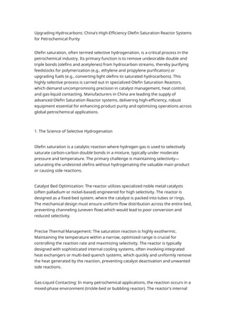 Upgrading Hydrocarbons China’s High-Efficiency Olefin Saturation ...