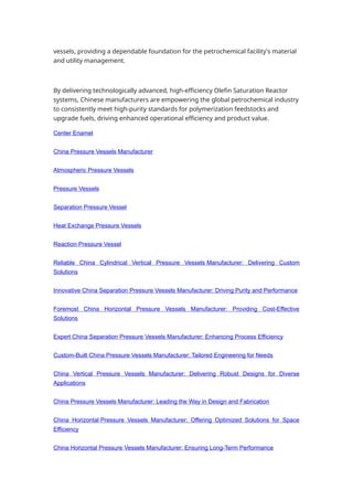 Upgrading Hydrocarbons China’s High-Efficiency Olefin Saturation ...