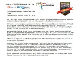 The Supporting Information Why MCIA is increasing its Passenger Service ...