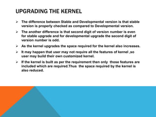 Upgrading the kernel | PPTX