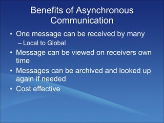 Implementing Asynchronous Communication in Public Health | PPT