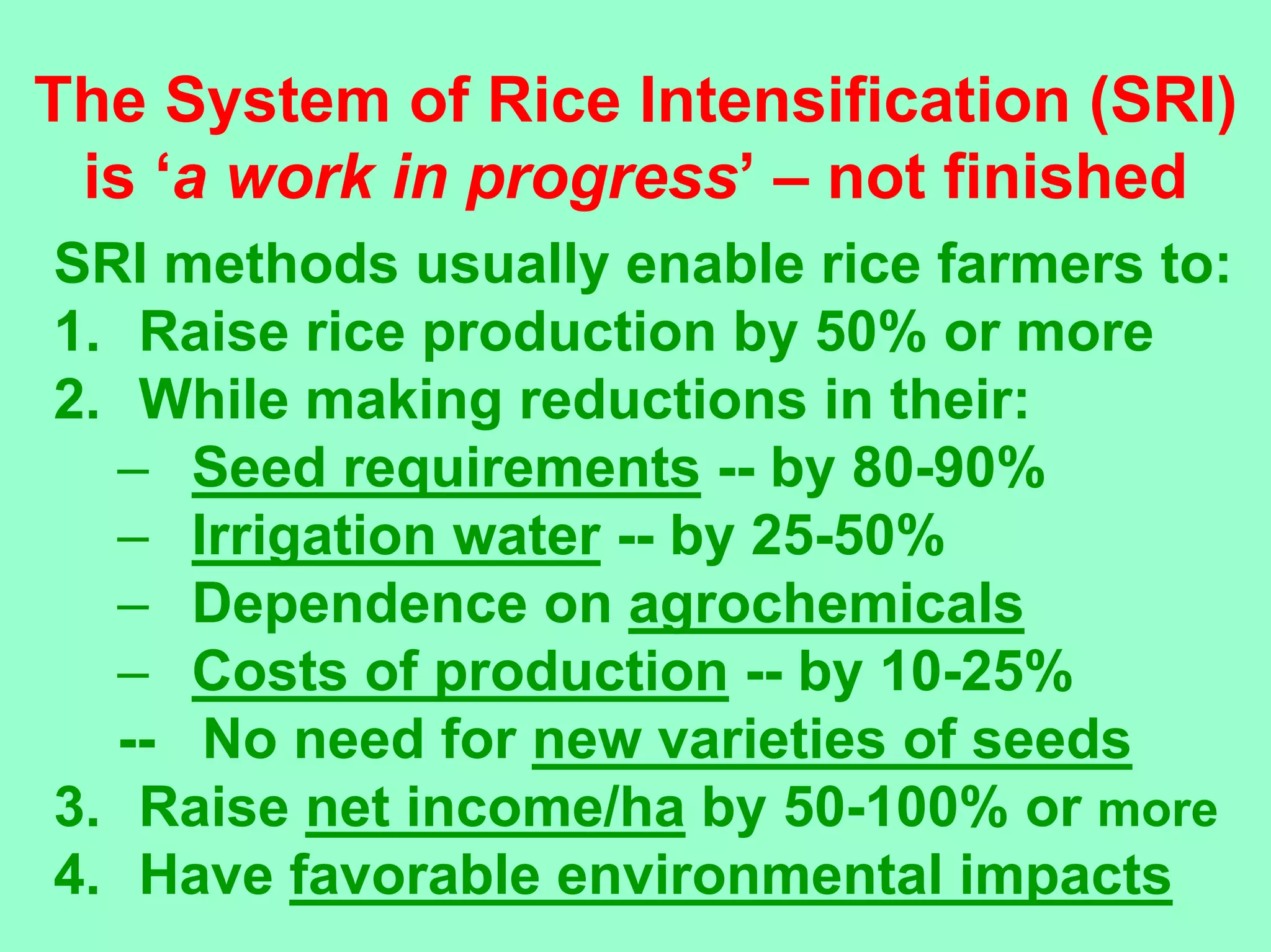 System of Rice Intensification | PDF