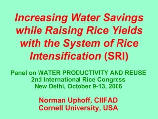 System of Rice Intensification | PDF