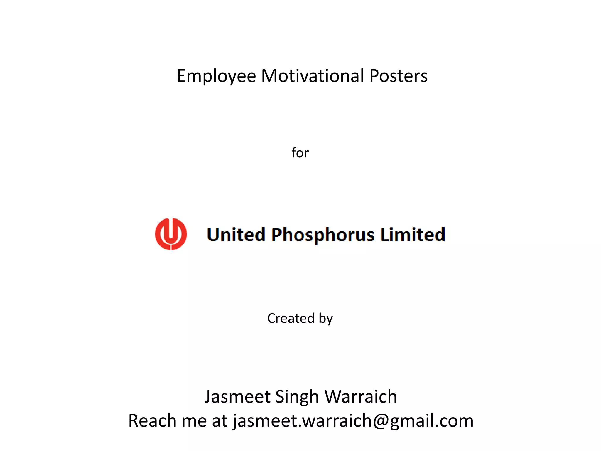 UPL employee motivational posters | PPT