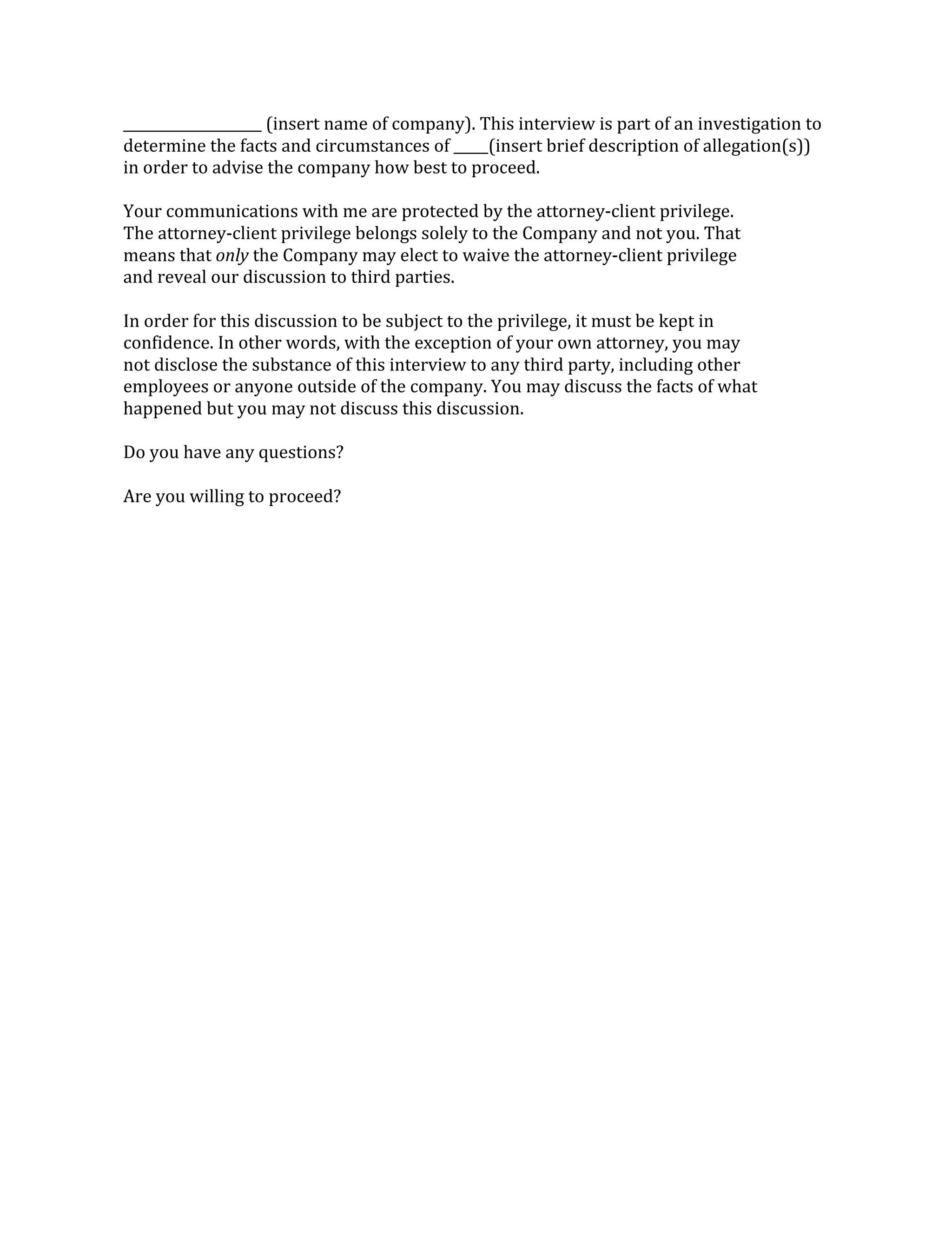 Upjohn warning template | PDF