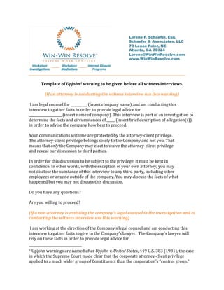 Upjohn warning template | PDF