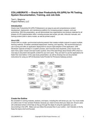 Upk for p6 testing system documentation training and job alerts wp (1 ...