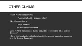 Upld Labelling requirement & label claim for dietary supplements.pptx