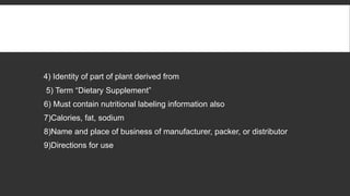Upld Labelling requirement & label claim for dietary supplements.pptx