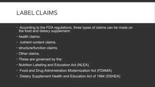Upld Labelling requirement & label claim for dietary supplements.pptx