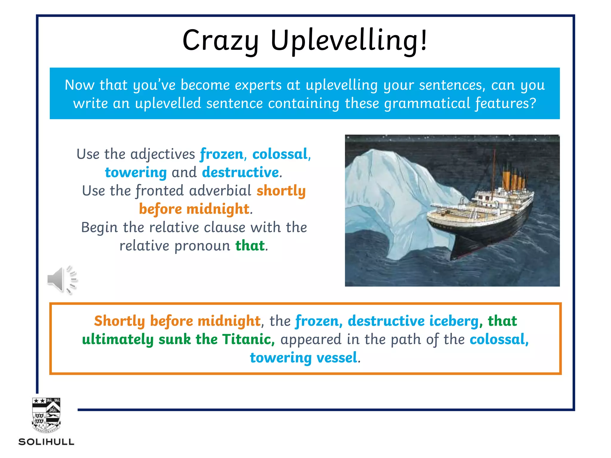 Uplevelling sentences ppt final | PPTX