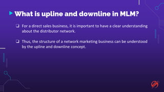 Importance of Uplines and Downlines in Direct Sales | PPT