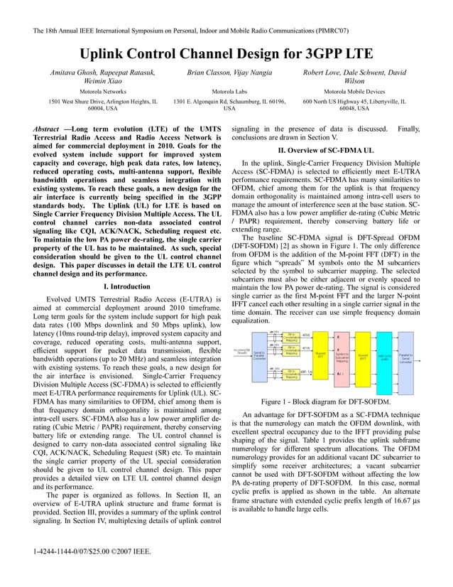 Uplink control channel design for 3 gpp lte | PDF | Computer Networking ...