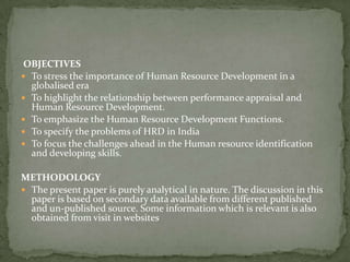HUMAN RESOURCE DEVELOPMENT: THE NEED OF THE HOUR | PPTX